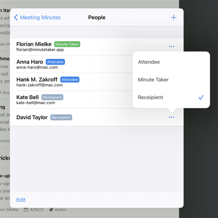 MinuteTaker - Structured Meeting Minutes and Notes for iPhone and iPad
